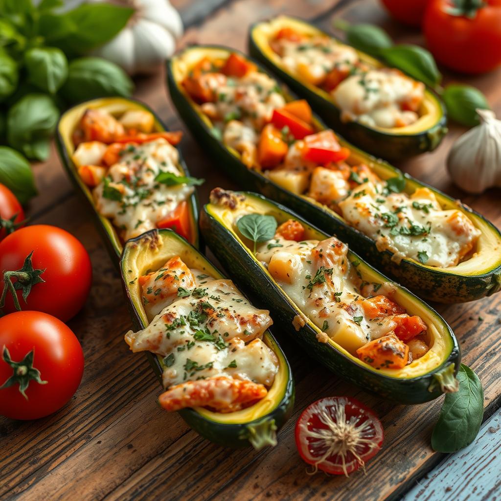 Healthy Baked Zucchini Boats Recipe