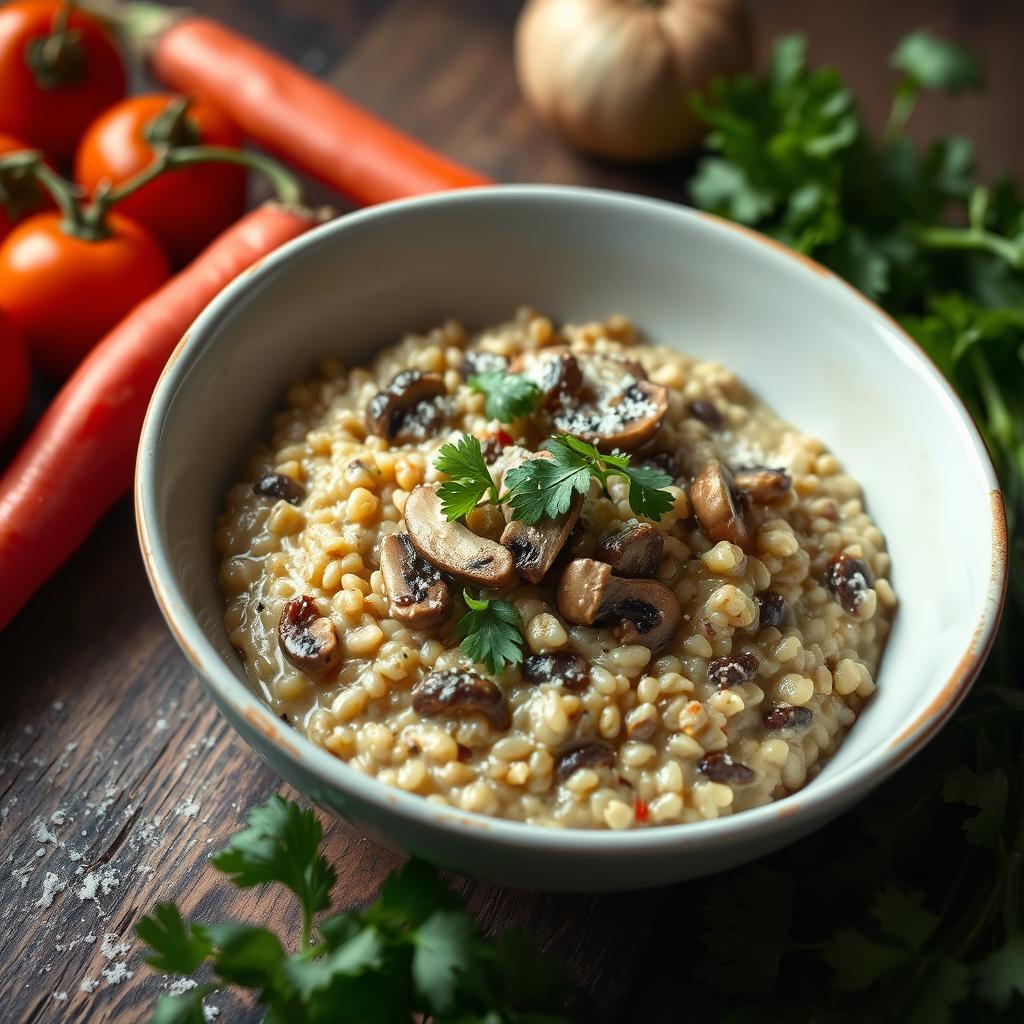 Healthy Barley and Mushroom Risotto Recipe