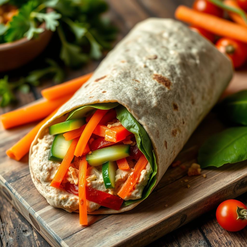 Healthy Hummus and Veggie Wrap Recipe
