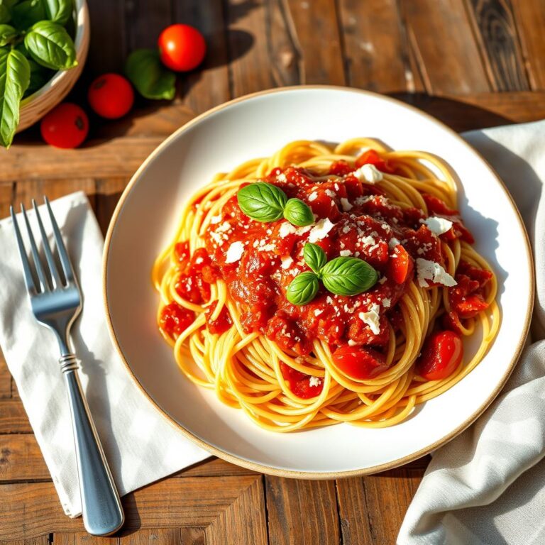 Healthy Whole Wheat Spaghetti with Marinara Recipe